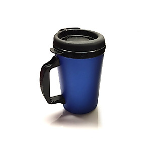 GAMA Electronics 2 ThermoServ Foam Insulated Coffee Mug 20 oz w/Lids (1) Blue & (1) Red