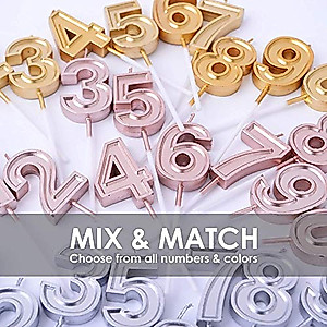 GET FRESH Number 60 Birthday Candle – Gold Number Sixty Candles on Sticks – Number Candles for Birthday Anniversary Wedding Party – Perfect 60 th Birthday Candles for Cake Decoration – Gold 60 Candles