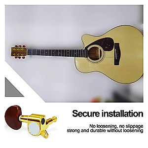 SAPHUE 6 Pieces 3L3R Guitar tuner pegs,Big Square Sealed guitar tuning pegs tuners machine heads,for Acoustic or Electric Guitar (Gold)