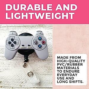 Video Game Nostalgia Controller Retractable ID Badge Reel - Alligator Clip