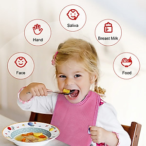 Nvatorfox 12 Pack Terry Drool Cotton Bibs, Unisex Baby Bibs With Fiber Filling Waterproof Baby Bibs for Feeding, Teething, Drooling (GIRL)