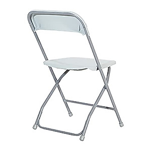 Office Star Resin 5-Piece Folding Square Table and Chair Set, Light Grey