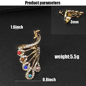 ABJFJE Peacock Crysrtal Ring Anniversary Eternity Band Cubic Zirconia Ring Crystal Wedding Cocktail Rings Fashion Luxury Jewelry for Women (8)