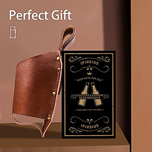 iPihsius Beer Holster, Beer Holster for Men,Bottle Opener Included Beer Gift for Men,Hands-Free at Parties, Barbecues, Camping