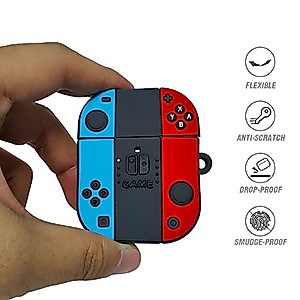 CASEVERSE Compatible for Google Pixel Buds Pro 2022 Cases, Front LED Visible Cartoon Games Console Soft Silicone Protective Cover Skin with Keychain