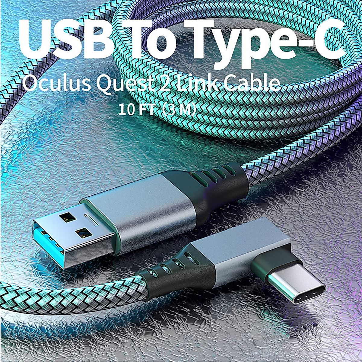 Xmipbs 10FT Link Cable for Quest 2, USB to Type C Charging Cable High Speed Transfer Data Cable for Quest/Quest 2 Headset and Gaming PC, USB C
