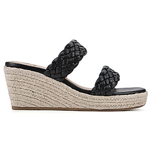 WHITE MOUNTAIN Women's Yoyo Platform Sandal, Black/Smooth, 8 M