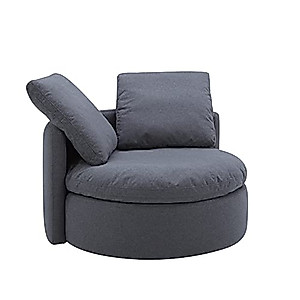 Amazon Brand – Stone & Beam Alende Deep Swivel Living Room Accent Chair, 46''W, Graphite Grey