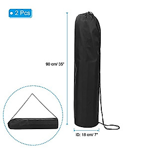 PATIKIL 35 Inch Camp Chair Replacement Bag, 2 Pack Nylon Foldable Carry Bag Storage Bag with Shoulder Strap for Outdoor Camping, Black