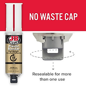 J-B Weld 50133 Plastic Bonder Structural Adhesive Syringe - Tan - 25 ml
