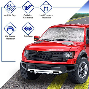 JeCar Windshield Sunshade, Car Front Window Sun Shade Foldable Sun Visor for Ford F150 2009-2014