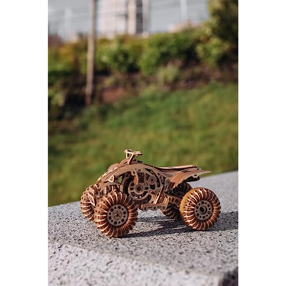Wood Trick Quad Bike 3D Wooden Puzzles for Adults and Kids to Build - Rides up to 30 ft - Wooden Model Car Kits to Build for Adults - Model Kits for Adults - Challenging Project Hobby Kits
