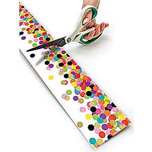 Teacher Created Resources Confetti Straight Rolled Border Trim - 50ft - Decorate Bulletin Boards, Walls, Desks, Windows, Doors, Lockers, Schools, Classrooms, Homeschool & Offices