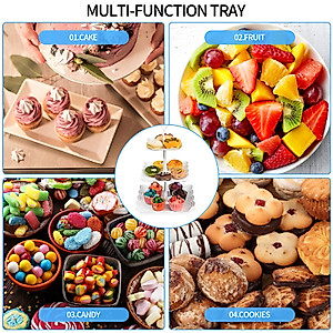 White 3-Tiered Serving Stands, Cake Dessert Table Display Stand, Cake Pop Holder Stands, Cupcake Tower, Dessert Treats Candy Station Stands for Birthday Baby Shower Party Table Decorations