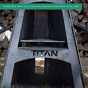 TITAN GREAT OUTDOORS 42" Matterhorn Pyramid Wood Fireplace Outdoor Chiminea Tower