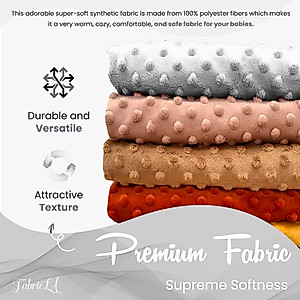 White Minky Fabric by The Yard | Oeko-TEX Certified Plush Fabric | Soft Minky Dimple Dot Cuddle Fabric | 36" X 60" inches Wide | Baby Blanket, Apparel, Throws | 2 Continuous Yards