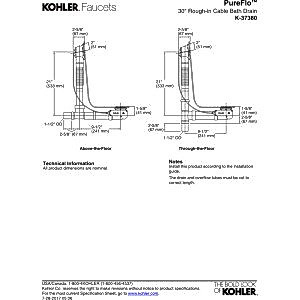 Pureflo Cable Bath Drain Brass 30