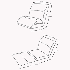 GYDJBD Lazy Sofa, Outdoor Indoor Soft-Brushed Polyester Cord Multiangle Floor Chair,110cmx56cmx65cm Khaki