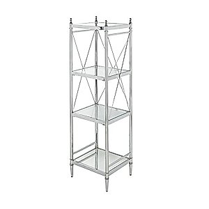Riverbay Furniture 4 Tier Glass Shelf in Chrome