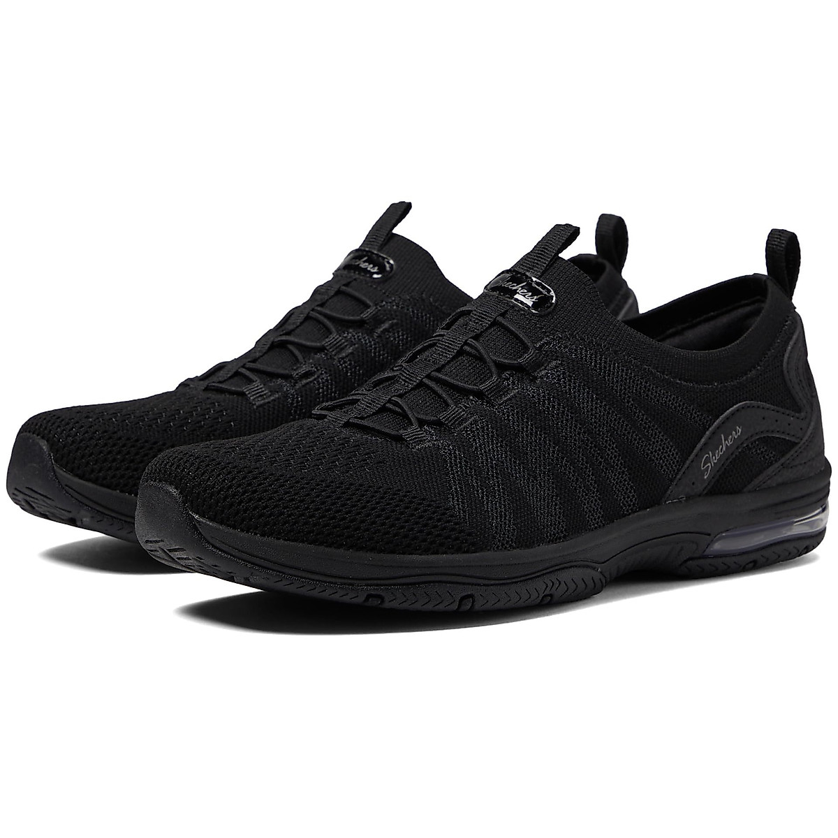 SKECHERS Women's Active-AIR Sneaker, Black, 8.5