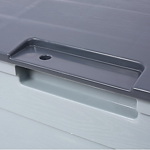 75 Gallon Deck Box, Outdoor Resin Deck Box with Wheels, All Weather UV Pool Deck Box Storage Shed Bin for Backyard Patio Pool, Organization and Storage for Outdoor Tools (Gray, 75 Gallon)