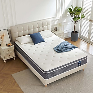 Beaullnuit King Mattress, 12 Inch Hybrid Mattress in a Box, Memory Foam with Pocket Springs for Pressure Relief and Motion Isolation, Medium Firm Mattress, CertiPUR-US Certified, 120 Night