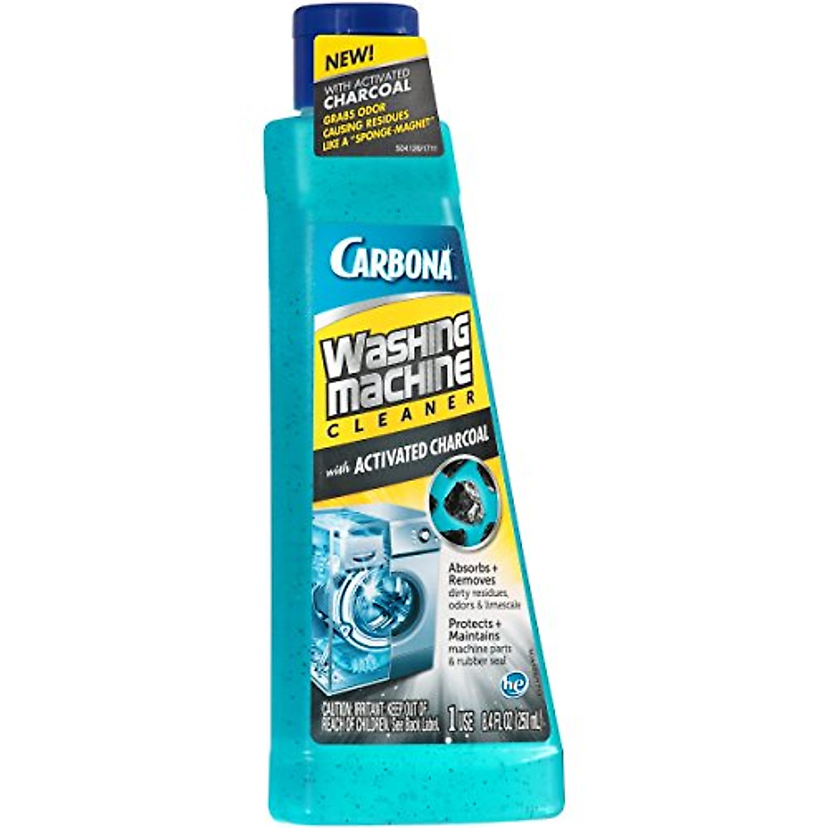 Carbona Washing Machine Cleaner with Activated Charcoal | Removes Odor-Causing Residues | Works in Standard & High Efficiency Washing Machines | 8.4 FL Oz, 1 Pack
