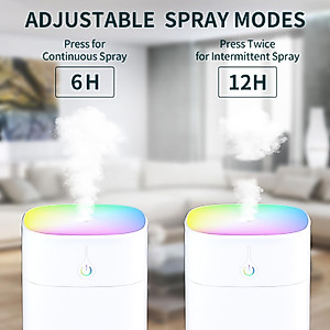 mini humidifier for bedroom Colorful Cool Mist Humidifier 350ML Personal Desktop Humidifiers with Night Light Jelison Auto Shut-Off, 2 Mist Modes,Super Quiet, for Home,Office, Yoga,White