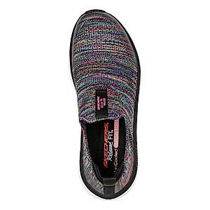 Skechers Women's D'LUX Walker-Rainbow Sky Sneaker, Black/Multi=BKMT, 8.5