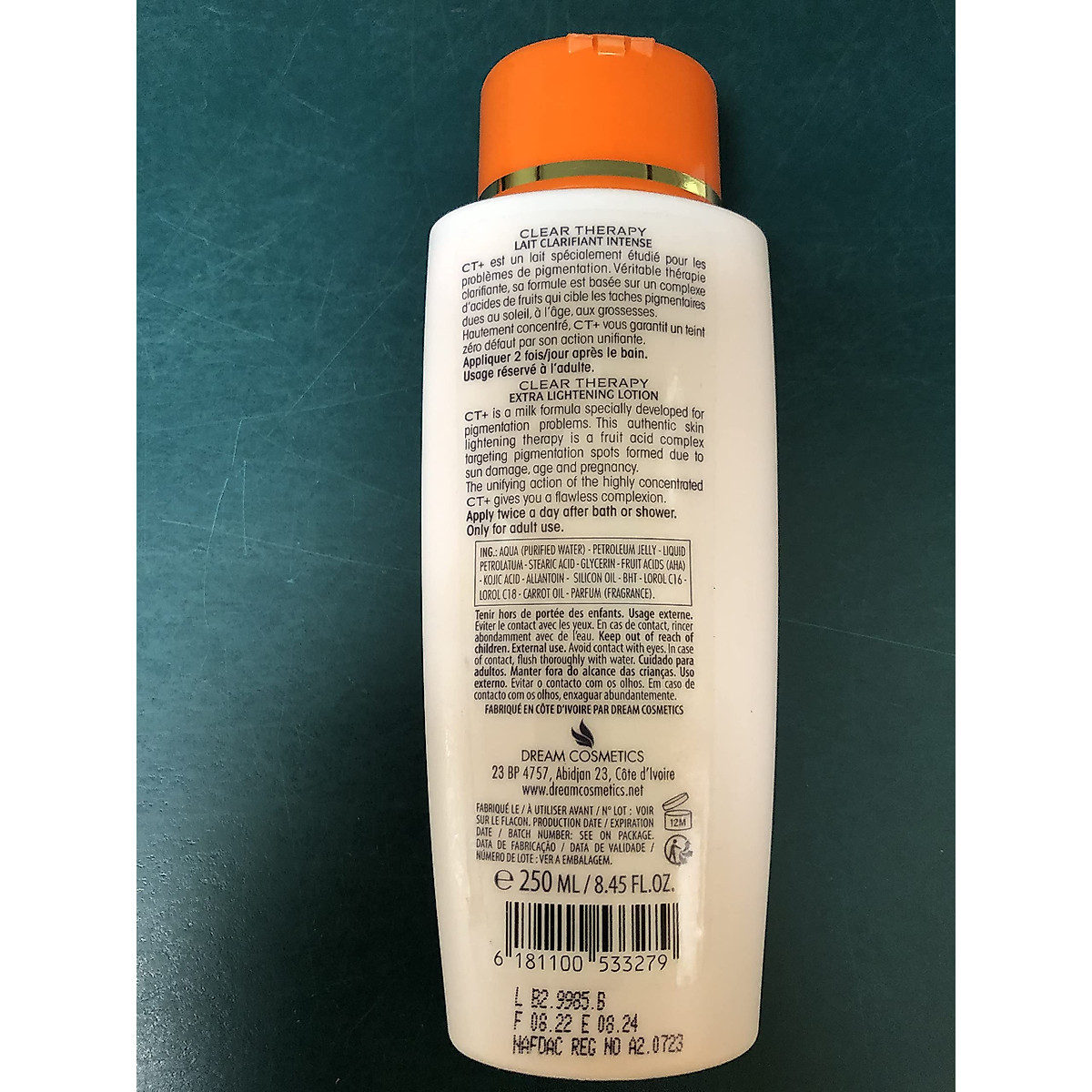 CT+ Clear Therapy Extra Lightening Lotion with Carrot Oil 250ml