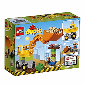 LEGO DUPLO Town Backhoe Loader 10811, Preschool, Pre-Kindergarten Large Building Block Toys for Toddlers
