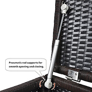 Outdoor Patio Wicker Storage Container Deck Box made of Antirust Aluminum Frames and Resin Rattan, 86-Gallon (Brown) (Large, Brown)