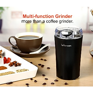 Coffee Bean Grinder, lalayuan Electric Coffee Grinder,200W Powerful Electric Spice Grinder, Herb Grinder, Espresso Grinder, One Touch Coffee Mill for Beans, Spices Herbs,Nuts, with Clean Brush Black