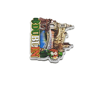 3D Dublin Ireland Fridge Magnet Travel Souvenir Refrigerator Magnetic Sticker Hand Painted Craft Collection