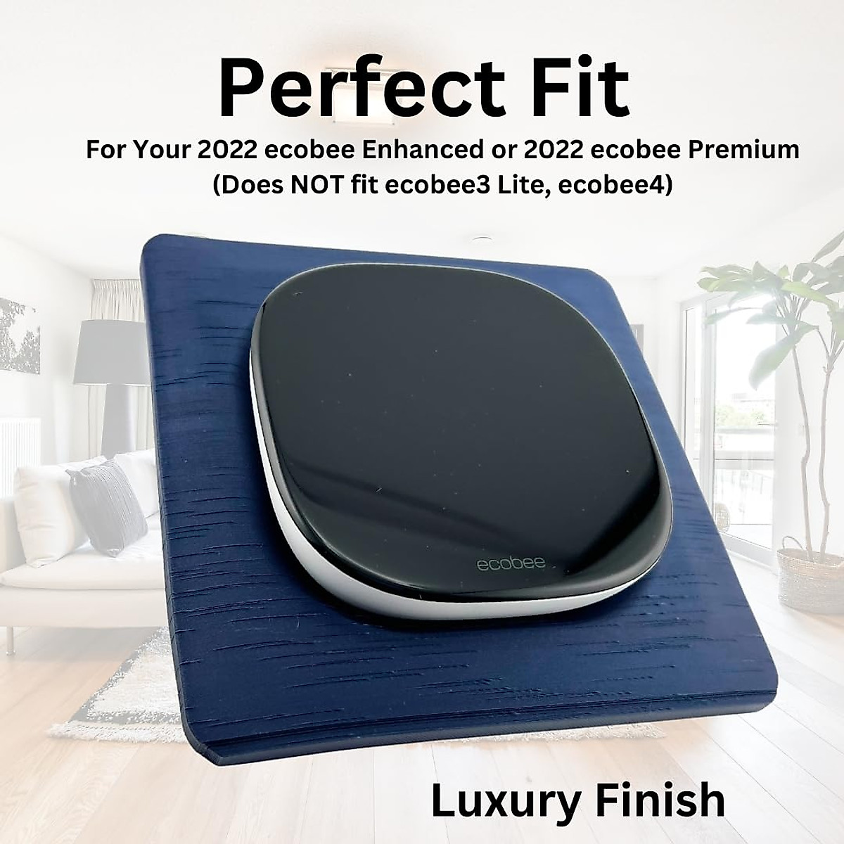 Blue Shimmer Square Wall Plate for Ecobee Smart Thermostat Enhanced and Premium Cover Trim Backplate