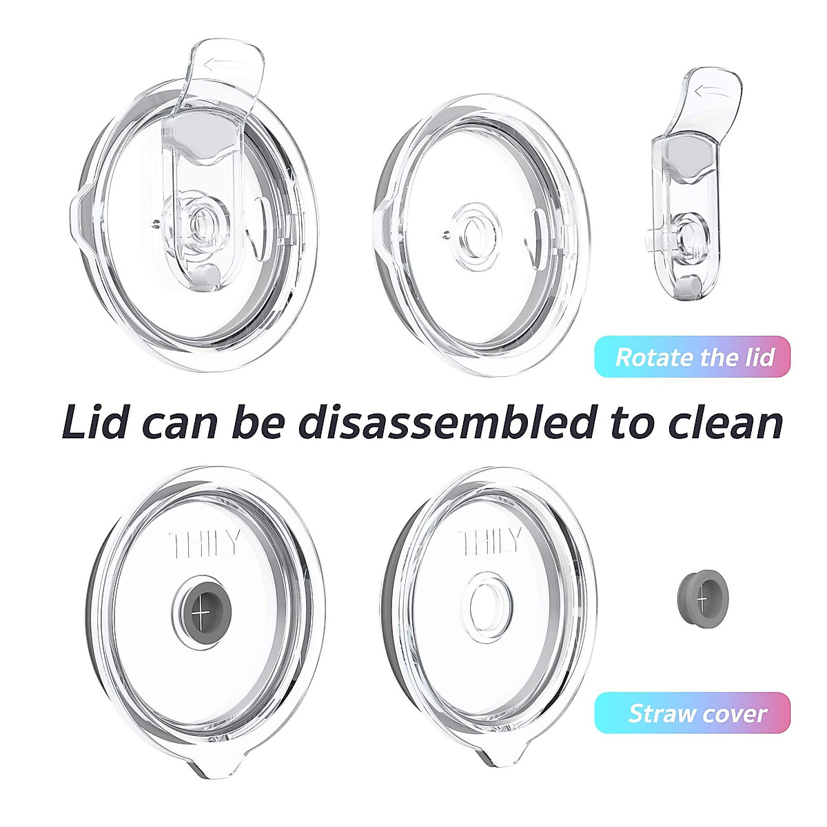 THILY Stainless Steel Tumbler Coffee Cup 20 oz Triple-Insulated Travel Mug with Splash-Proof Lid, for Ice Drinks and Hot Beverage Coffee Cup, Outdoor Gift for Women, Iridaceae