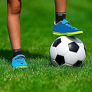 Copper Joe Ankle Brace Compression Sleeve with Heel Pain Relief, Foot Brace, Ankle Wrap Support with Foot Arch Recovery for Plantar Fasciitis Socks, Sprained Ankle for Men & Women One Pair, Large