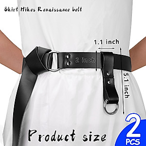 Rolarc Leather Skirt Hikes Renaissance Medieval Skirt Hike Waistband Accessory for Renaissance Faire LARP Cosplay Costumes 2Pcs (BLACK)