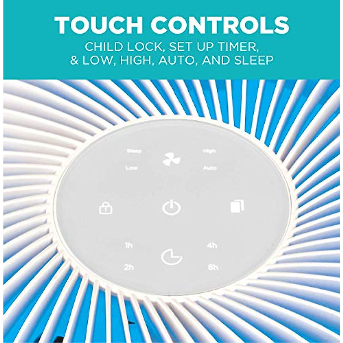 BLACK+DECKER Tabletop Air Purifier - 3-Stage Filtration System - HEPA Air Purifiers for Home