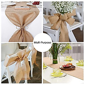 5 Pack Burlap Table Runners, 12 x 71 Inch Rustic Table Runner Farmhouse Table Decor, Burlap Woven Fabric Placemats Rustic Long Roll Home Decor for Outdoor Wedding and Dinner