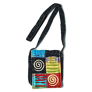 Small Cross Body Boho Hippie Razor Cut Torn Look Patchwork Bag