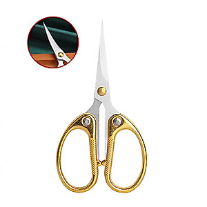 Aemoe 4.5 Inch Cute Embroidery Scissors with Curved Tip for Sewing, Small Stainless Steel Sharp Scissors Craft Shear for DIY Craft Art Work Sewing Handicrafts Needlework Tool and Daily Use Gold