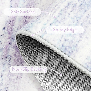 LIVEBOX Machine Washable Area Rugs 8x10 Lavender Rug Girls Bedroom Rug, Soft Ultra-Thin Nursery Rug Girl for Living Room, Modern Purple Rug for Girls Room, Lilac Rug for Nursery Room