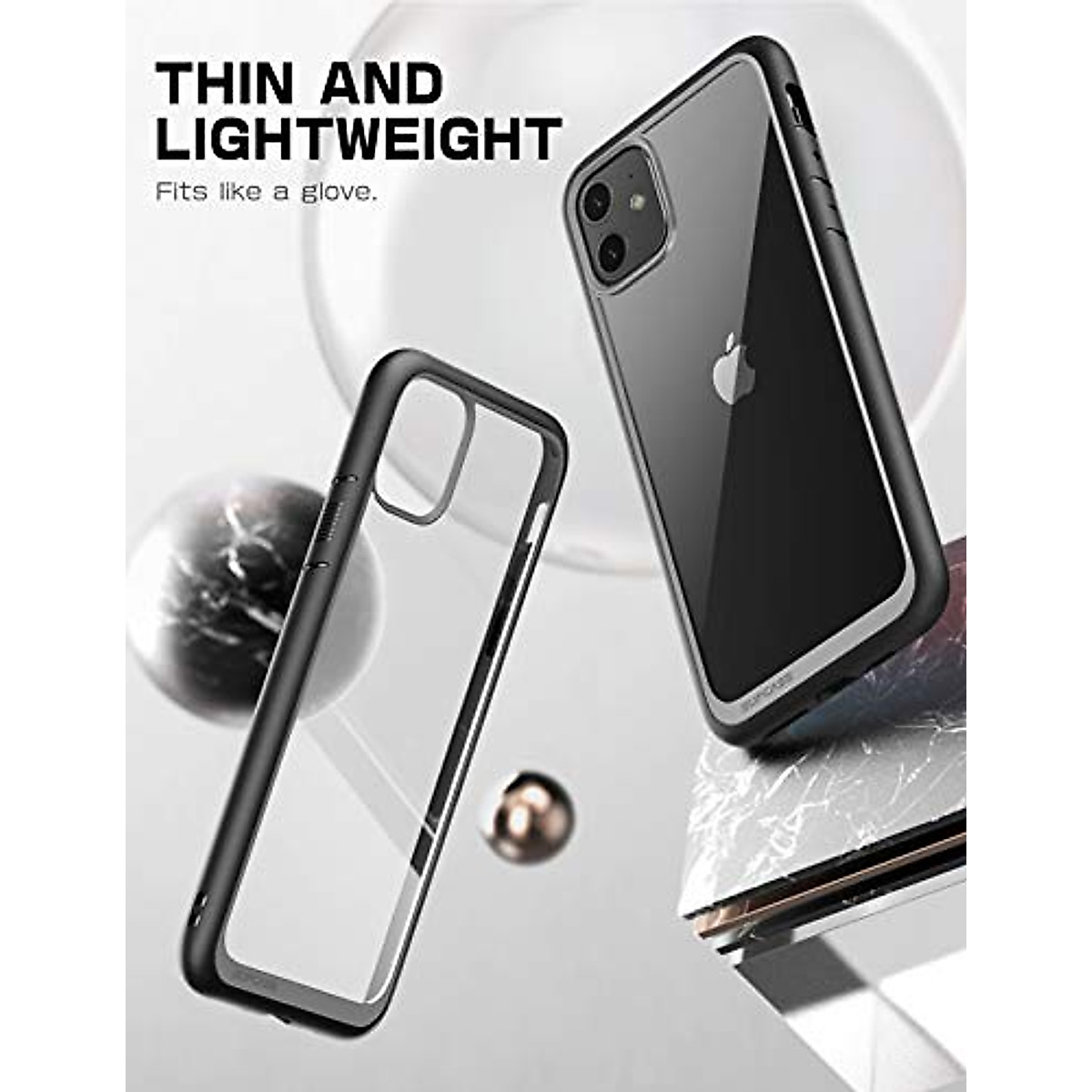 SUPCASE Unicorn Beetle Style Series Case Designed for iPhone 11 6.1 Inch (2019 Release), Premium Hybrid Protective Clear Case (Black)
