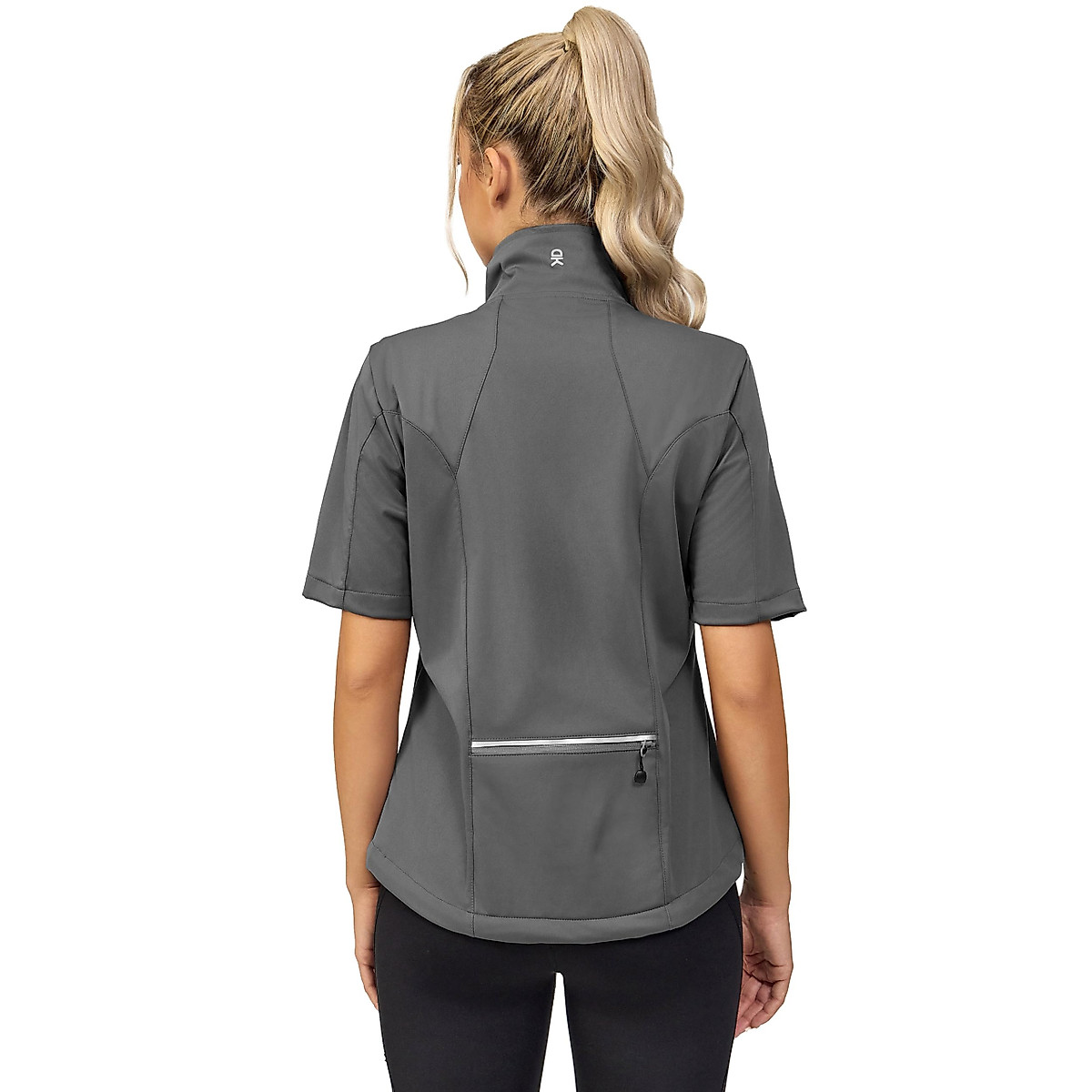 Little Donkey Andy Women's Short Sleeve Jacket Windproof Lightweight Vest for Golf Hiking Running Grey M