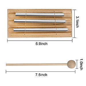 Meditation Trio Chime, Three Tone Solo Percussion Instrument for Prayer, Yoga, Eastern Energy Chime for Meditation and Classroom Use