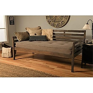 Kodiak Furniture Boho 8" Bunk Bed, Day Bed, Trundle Bed, Twin Size Spring Mattress, Linen Stone - Frame Not Included