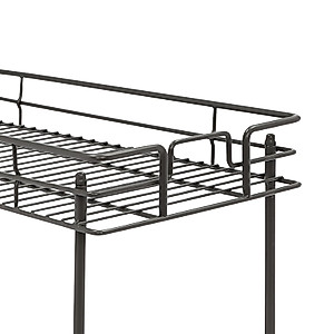 PIOJNYEN Pull Out Cabinet Organizer, 2-Tier Cabinet Pull Out Shelves, Kitchen Cabinet Organizer for Storing Kitchen Utensils Such As Dinner Plates, Bowls, Spices, Baking Supplies (10.5" W X 21.5" D)