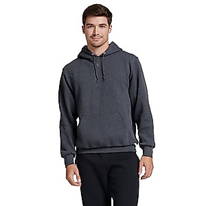 Russell Athletic Men's Dri Power Pullover Fleece Hoodie, Black Heather, Large