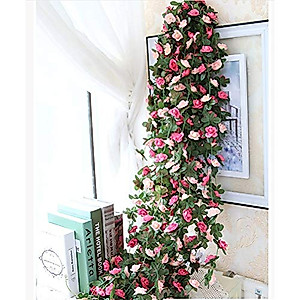 Miracliy 8 Pack 65 FT Flower Garland Decorations Plastic Artificial Flowers for Wedding Decoration Photo Booth Backdrop